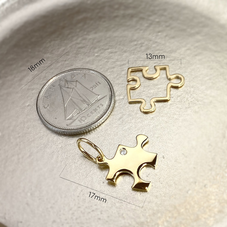 18K Solid Gold Puzzle Pendant Puzzle Necklace Puzzle Charm - Etsy
