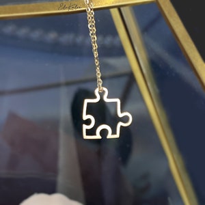 18K Solid Gold Puzzle Pendant, Puzzle Necklace, Puzzle Charm, Unique ...