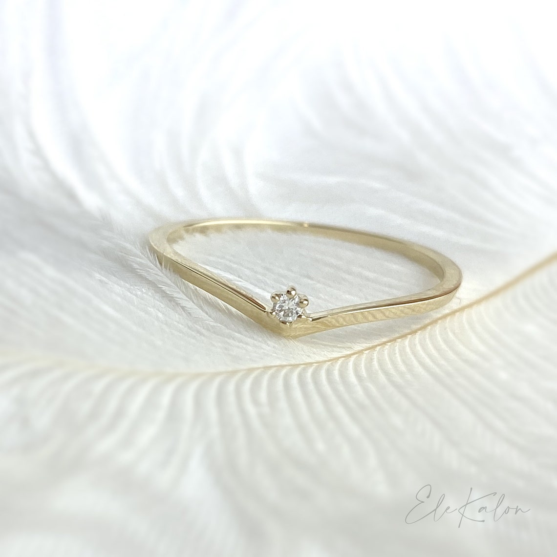 Chevron Ring 10k Solid Gold Chevron Ring Chevron V Shape - Etsy