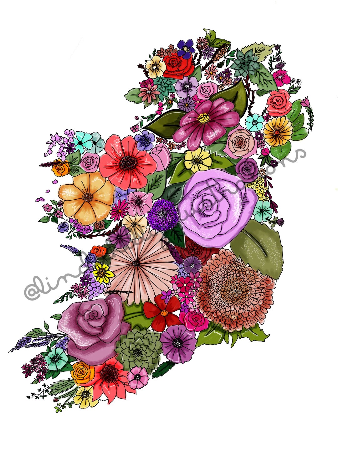 Ireland Floral A4 - Etsy Australia