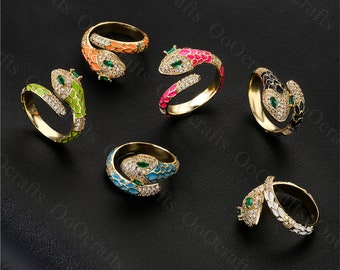 Enamel Snake Ring - Etsy