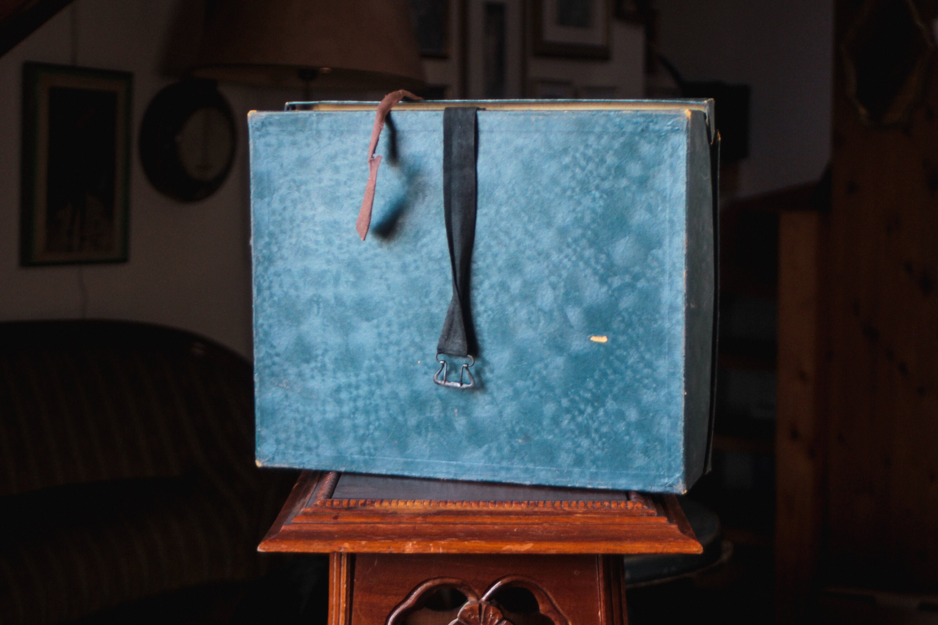 Antique Black Silk Top Hat in Original Box Collapsible Cylinder Opera ...