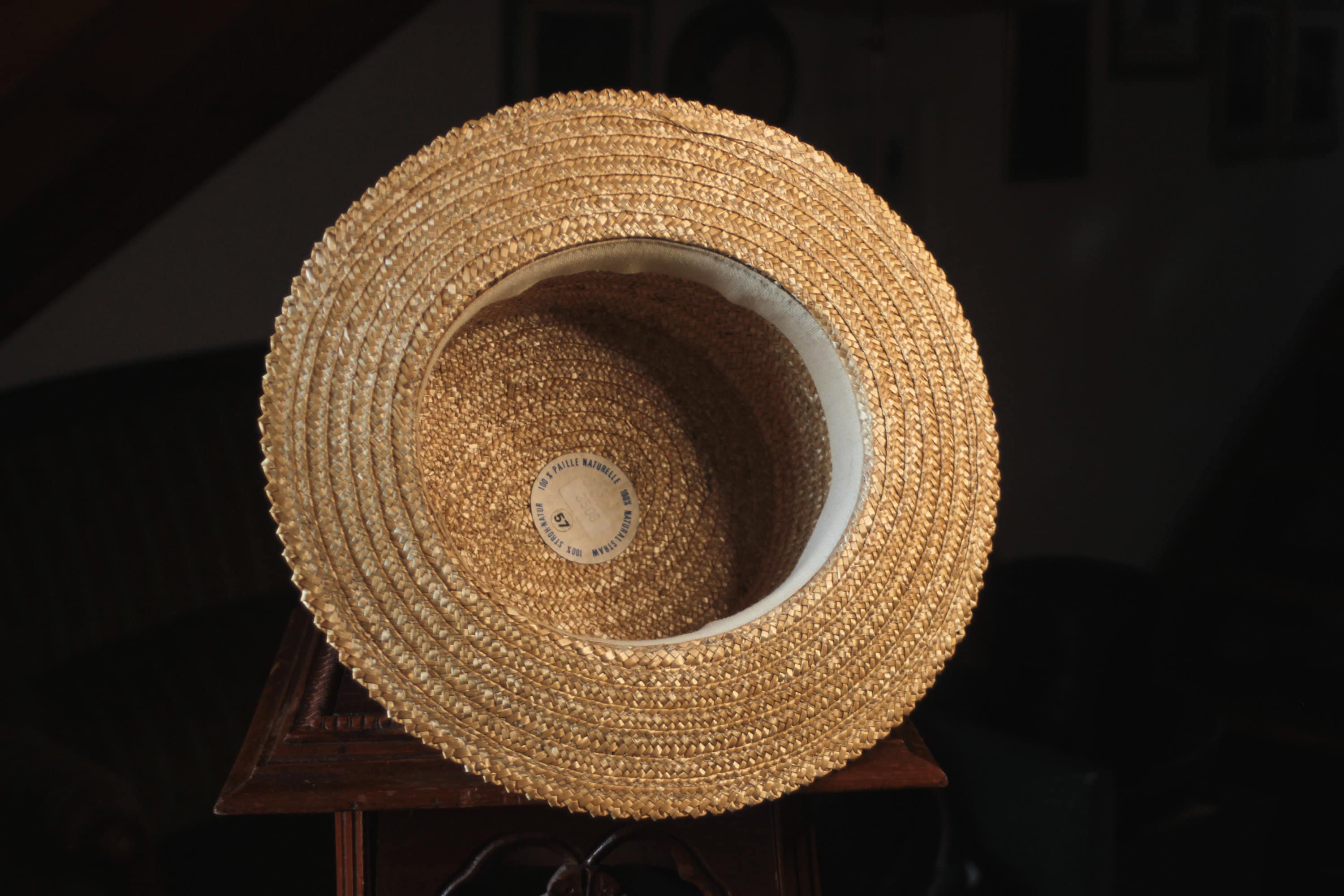 Vintage Antique Boater Hat in Natural Straw From France Size 57 , Very ...