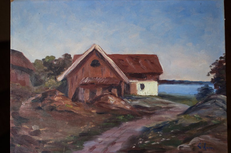 1920s Oil Painting, Rural Landscape - Etsy