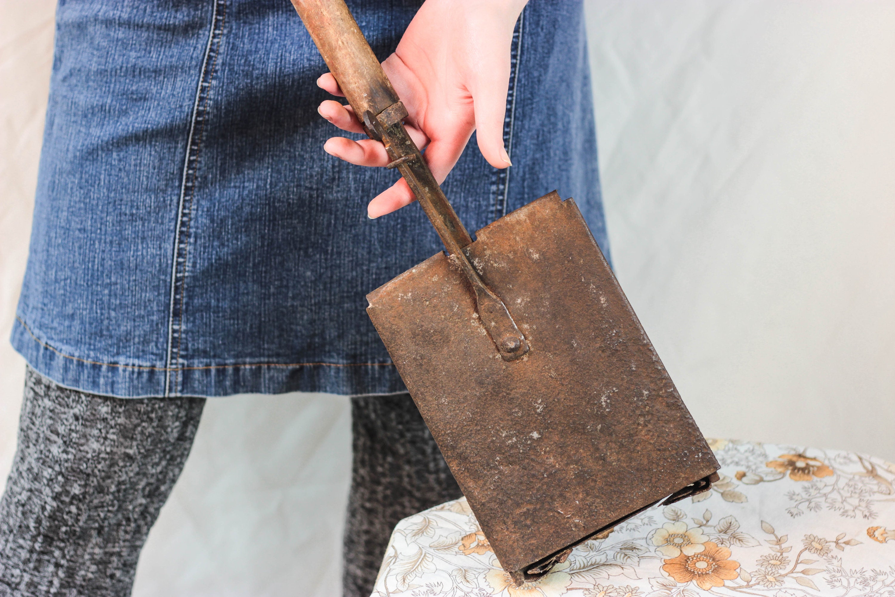 Antique Ember Carrier on a Wooden Handle Rustic Home Tools - Etsy