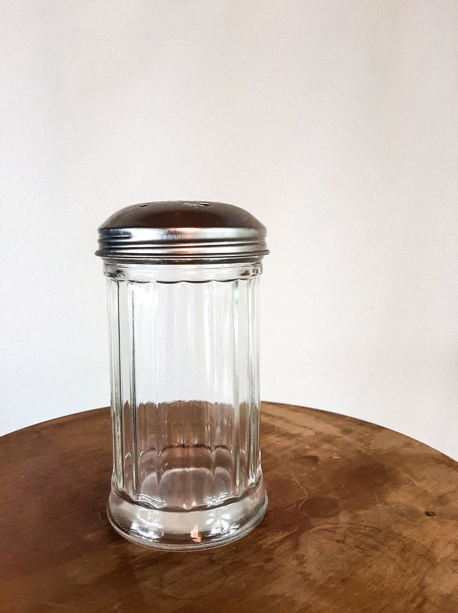 Vintage Salt Shaker in Crystal Glass and Metal Top Lid Swedish Mid ...