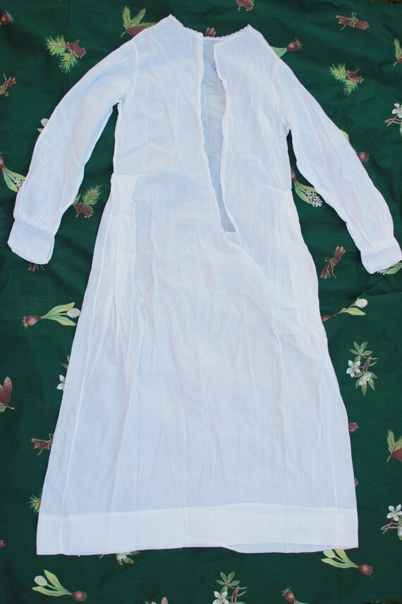 Antique Edwardian long white cotton robe underdress o… - Gem