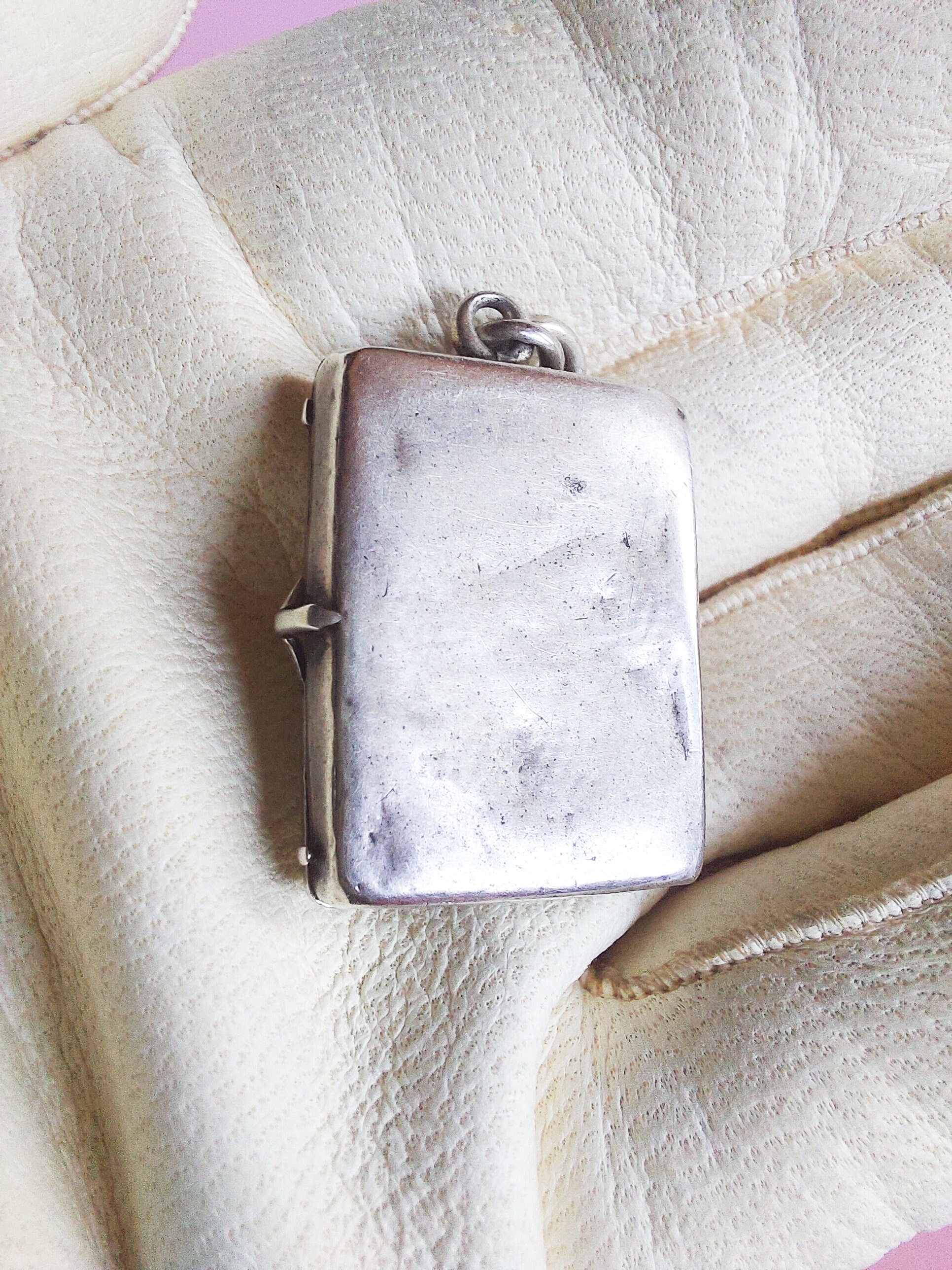Victorian Silver Book Shaped Locket With Glass and Shield Emblem ...