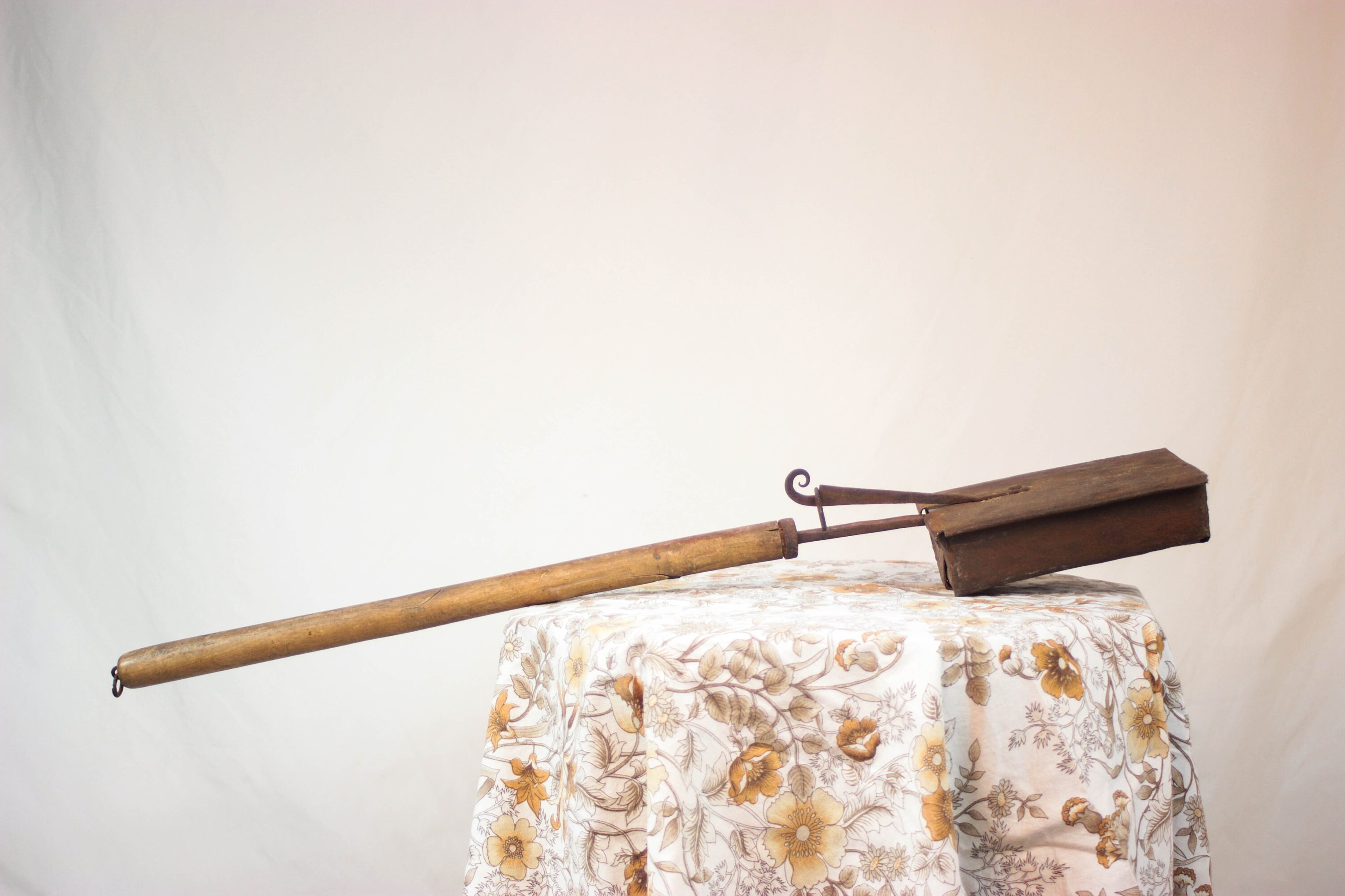 Antique Ember Carrier on a Wooden Handle Rustic Home Tools Historic ...