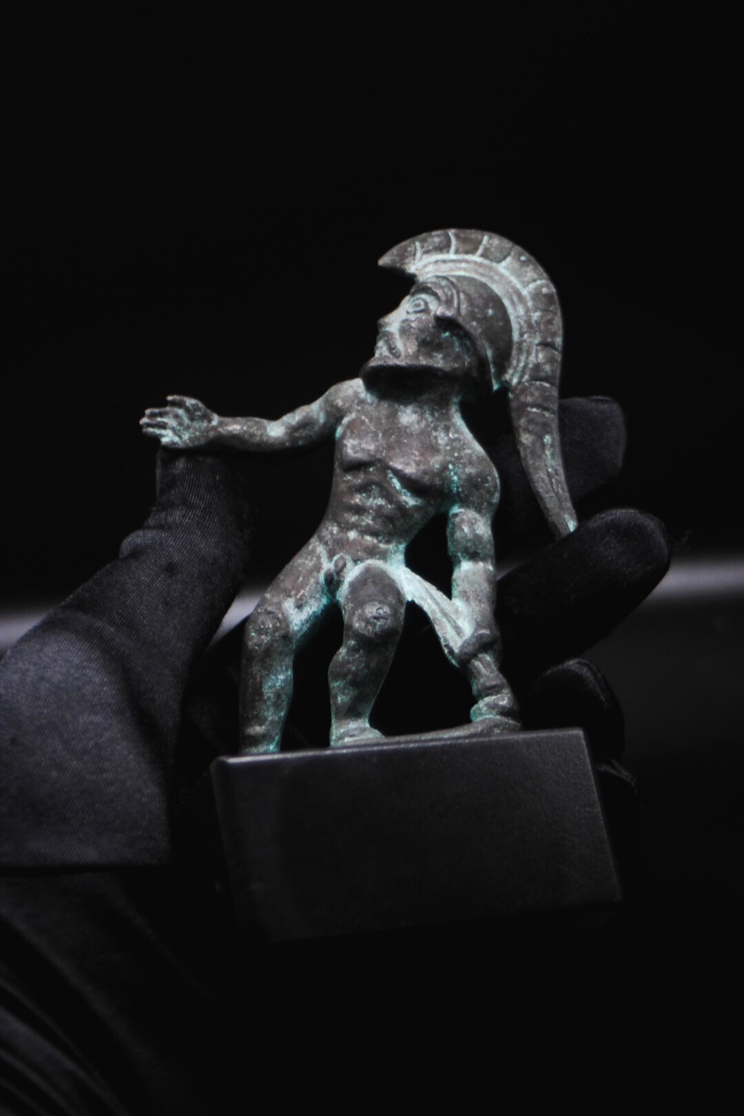 Etruscan Bronze Figurine of a Warrior in a Helmet, Naked - Reproduction From Museum Guarnacci ...