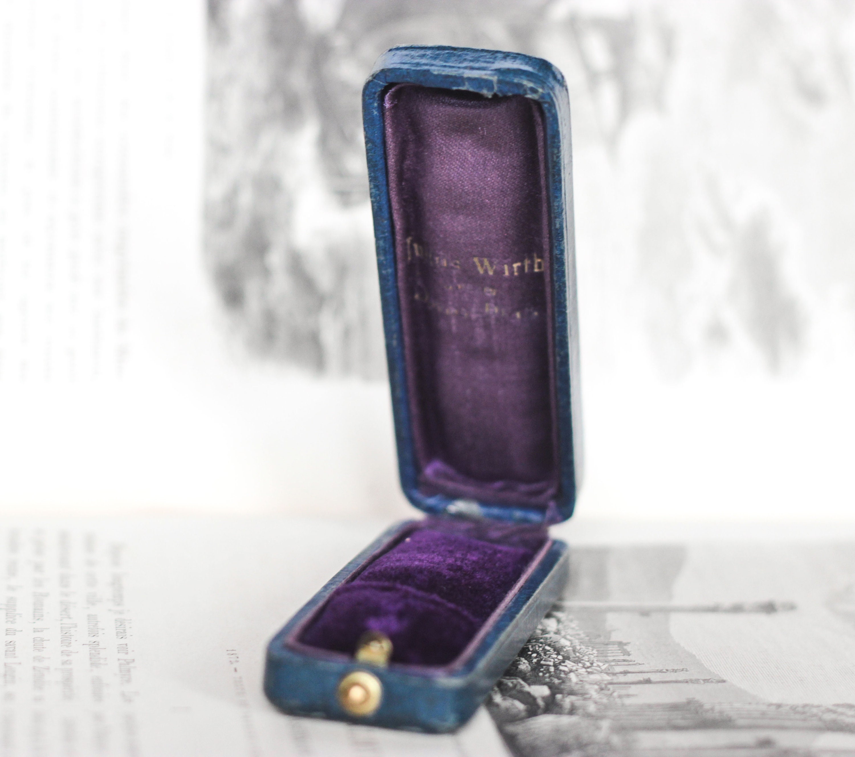 Jewelry Boxes Home & Living Julius Wirth? 1900s blue and purple velvet ...