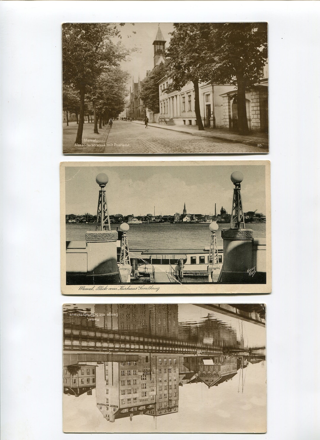 Set of Old Memel Postcards, Interwar Klaipeda, Old Post Building ...