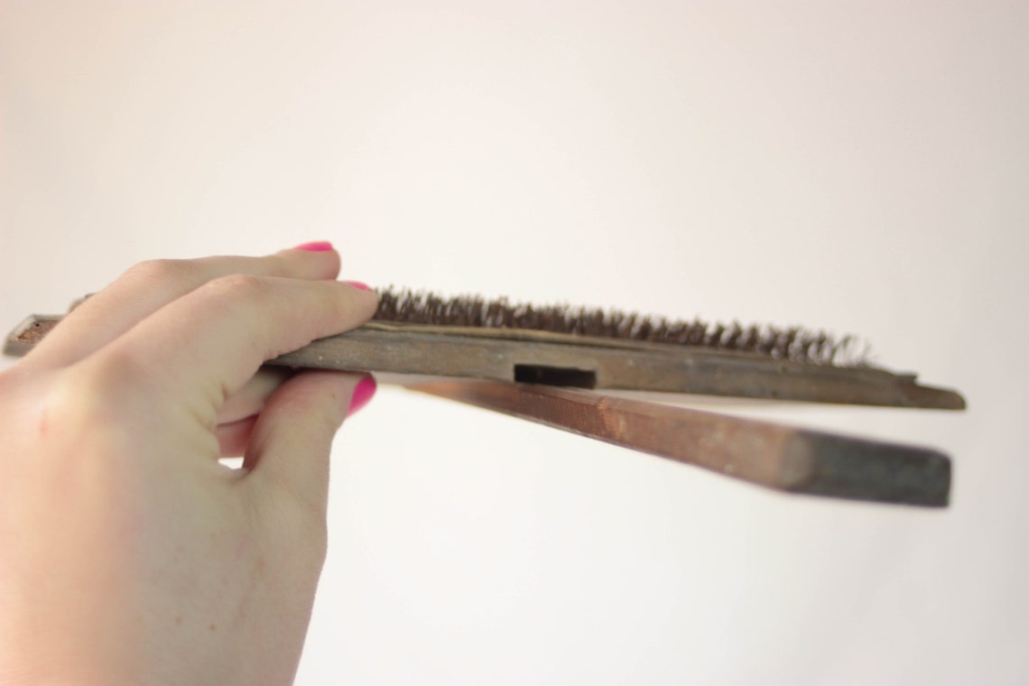Antique Rustic Wool Carder Brush Paddle Comb Cotton Carder Whittemore ...