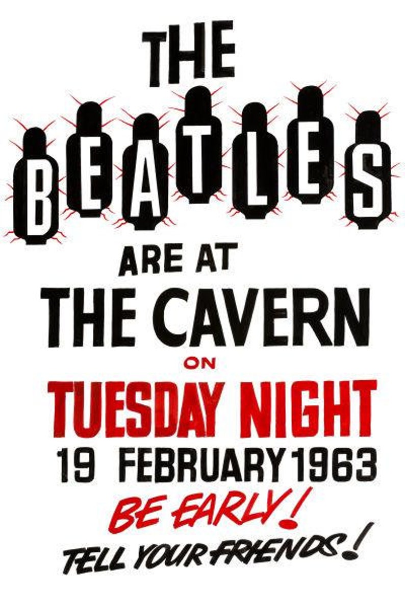 The Beatles at the Cavern Club Poster 1963 A4 Print Vintage Concert ...