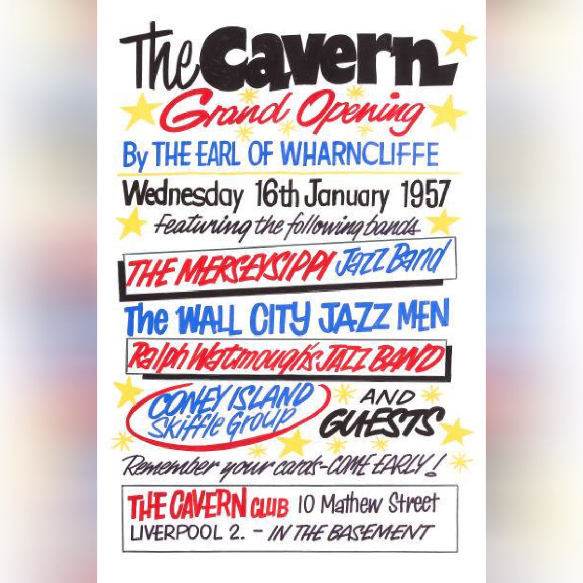 The Cavern Club Grand Opening Poster A4 Print Rock & Roll Vintage ...