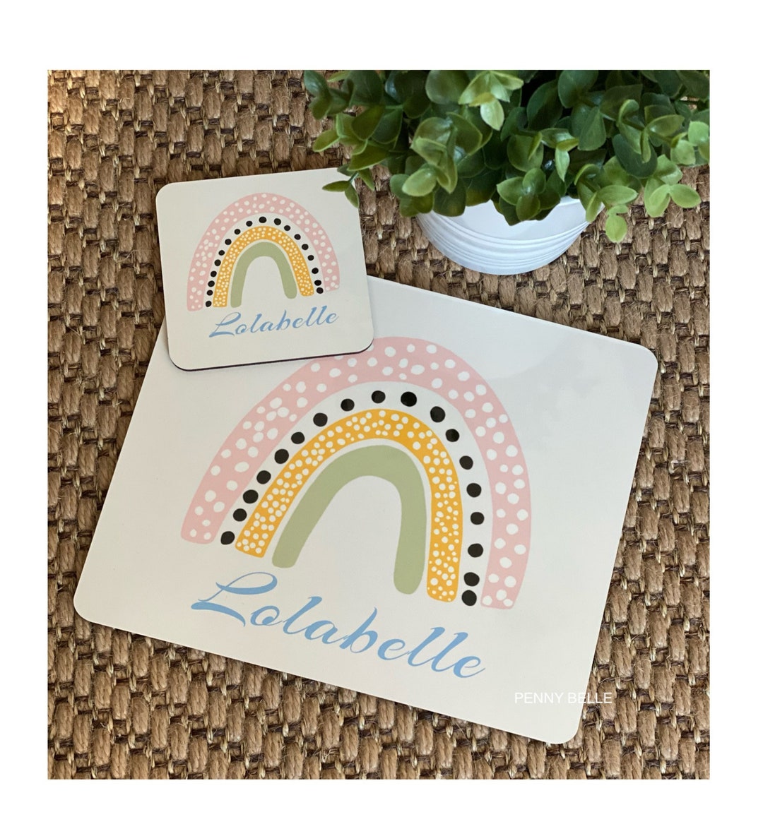 Personalized Placemat, Kids Placemat, Rainbow Placemat, Childs Placemat ...