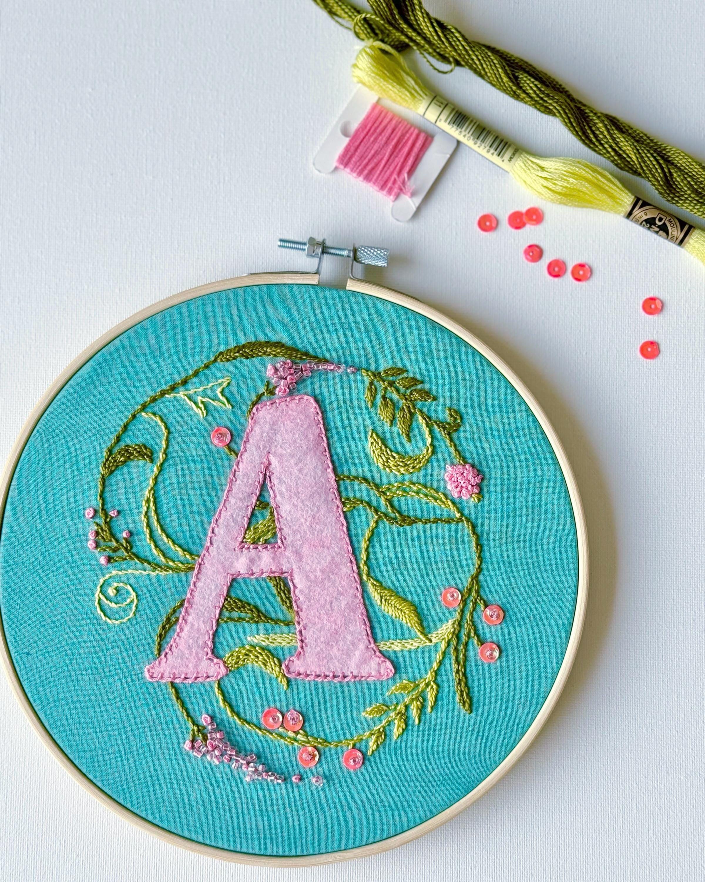 Embroidery PDF Pattern, DIY Handmade Gifts, Letter Embroidery Pattern ...