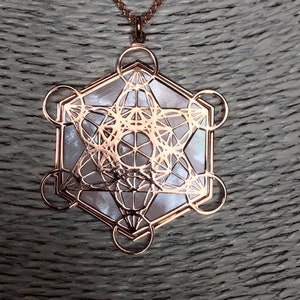 Metatron in Rose Gold on 925 Silver and White Mother of Pearl Backdrop ...