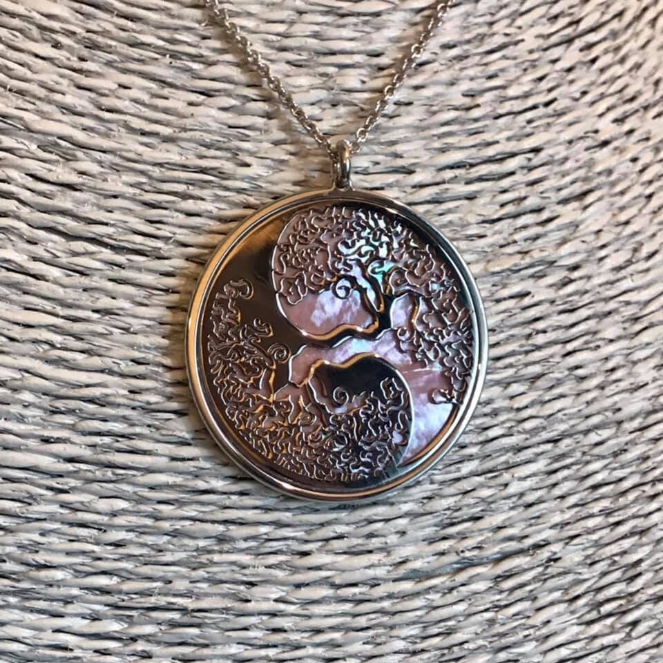 Tao Tree of Life in 925 Silver With Rose Mother of Pearl - Etsy UK