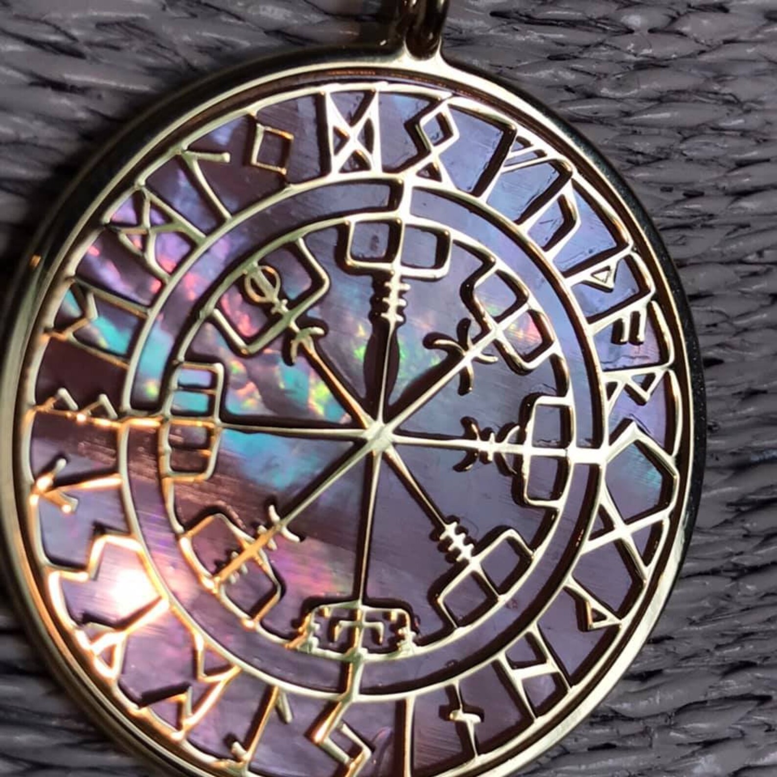 Runic Compass or Vegvisir in 24 Carat Gold on 925 Silver and - Etsy UK