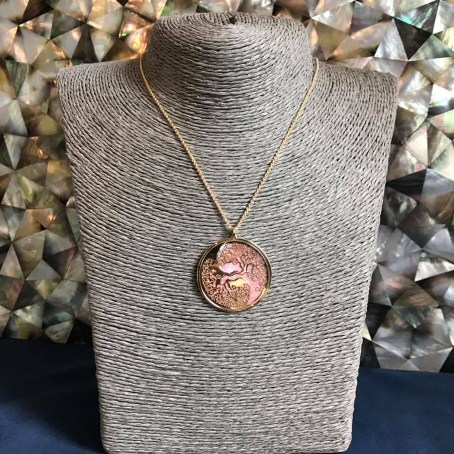 Tao Tree of Life in 24 carat gold on 925 silver and rose | Etsy