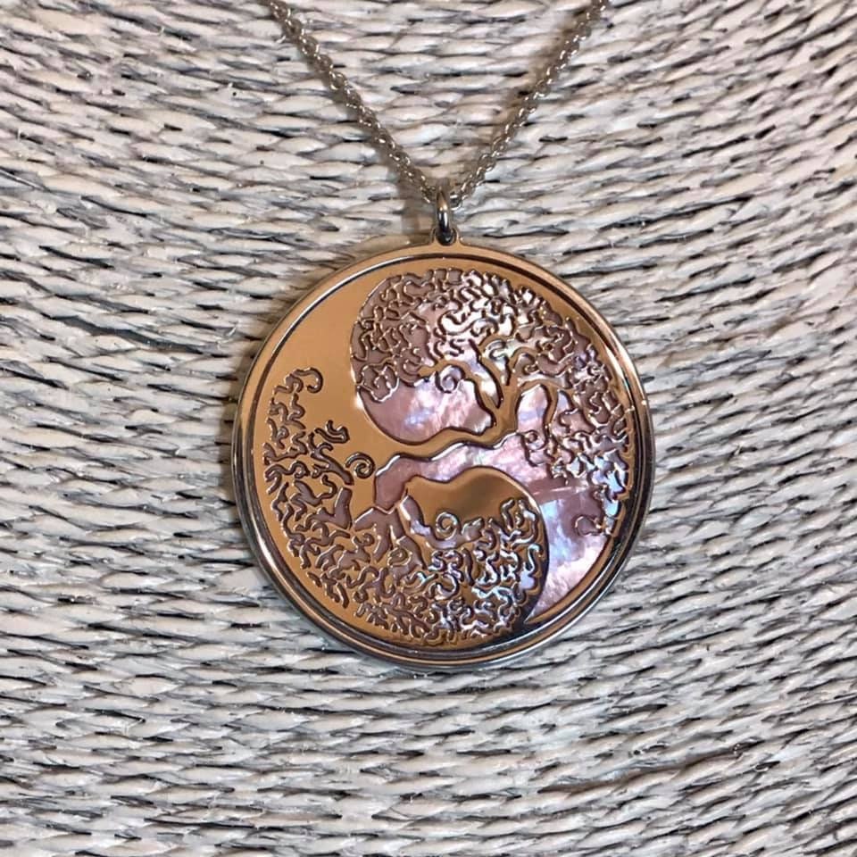 Tao Tree of Life in 925 Silver With Rose Mother of Pearl - Etsy UK