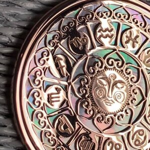 Zodiac Astrology Spiritual Jewel in Rose Gold on 925 Silver and Natural ...