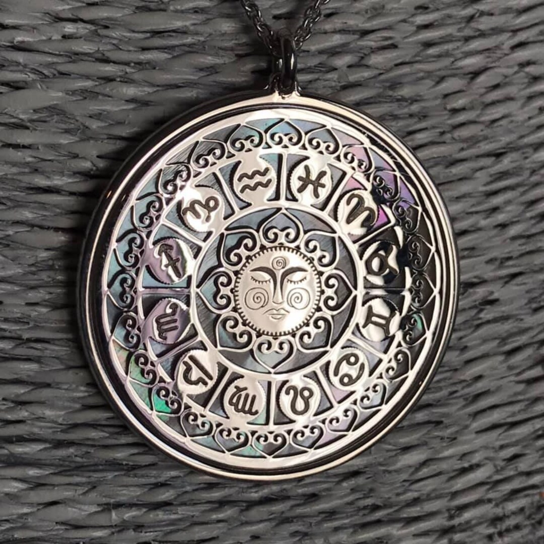 Zodiac Astrology Spiritual Jewel in 925 Silver and Natural Mother of ...
