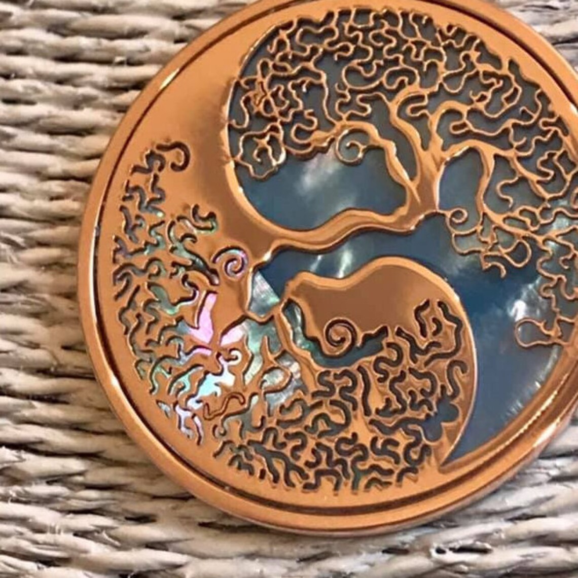 Tao Tree of Life in rose gold on 925 silver and rose mother of | Etsy