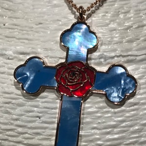 Rose Cross Symbol of Rosenkreuzer in Rose Gold on 925 Silver | Etsy