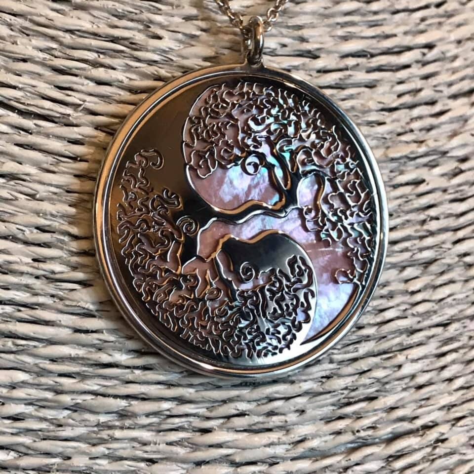 Tao Tree of Life in 925 Silver With Rose Mother of Pearl - Etsy UK