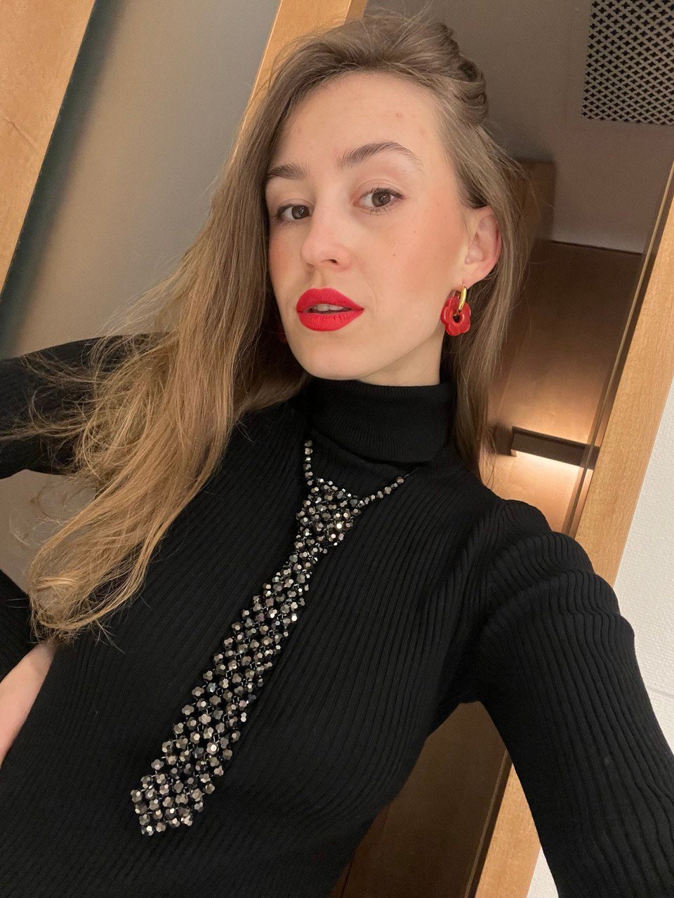 Black Crystal Necktie, Crystal Tie, Black Beaded Tie, Elegant Woman ...