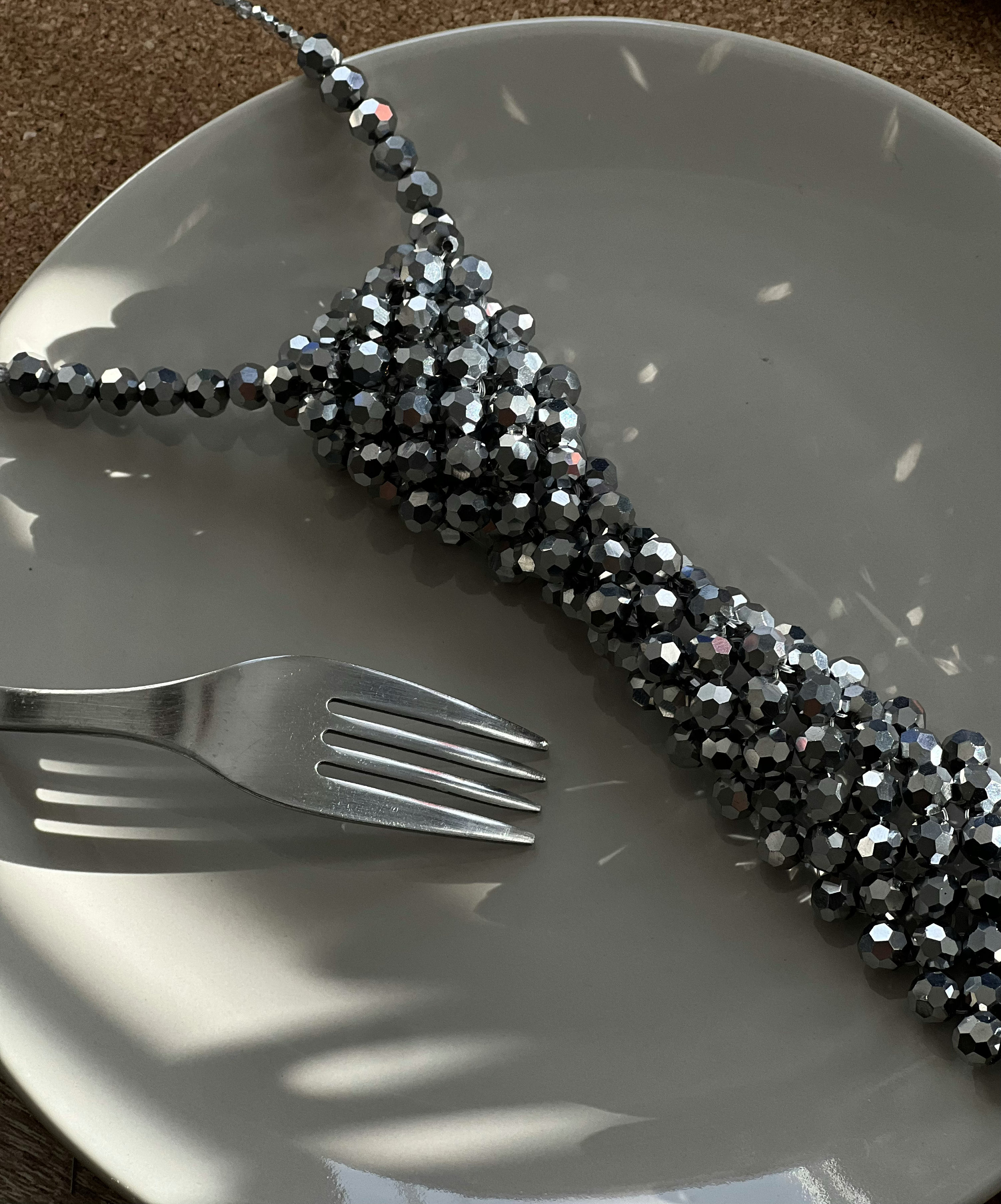 Pearl Necktie, Crystal Tie, Silver Beaded Tie, Elegant Woman Necklace ...