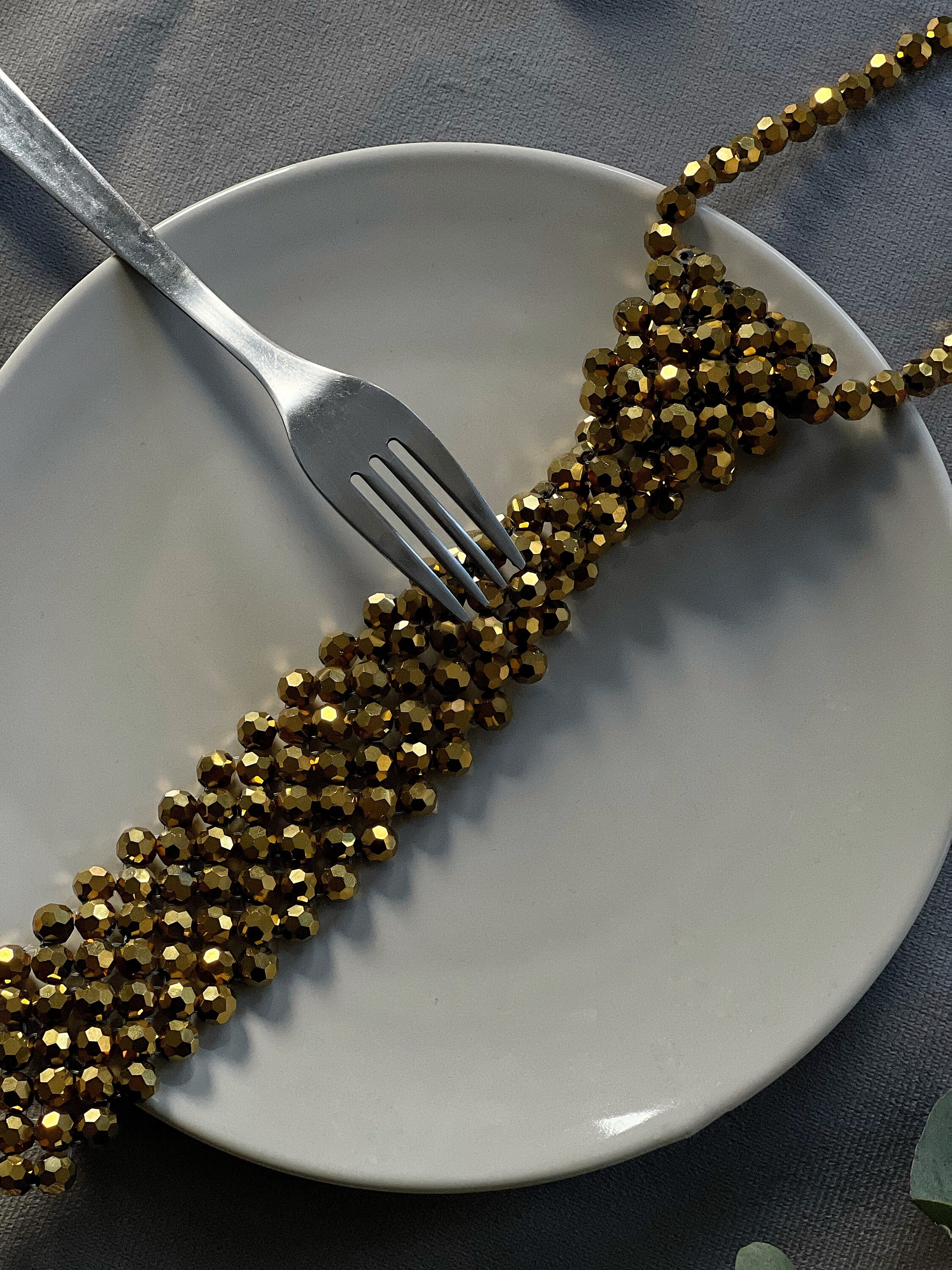 Pearl Necktie Crystal Tie Gold Beaded Tie Elegant Unisex - Etsy