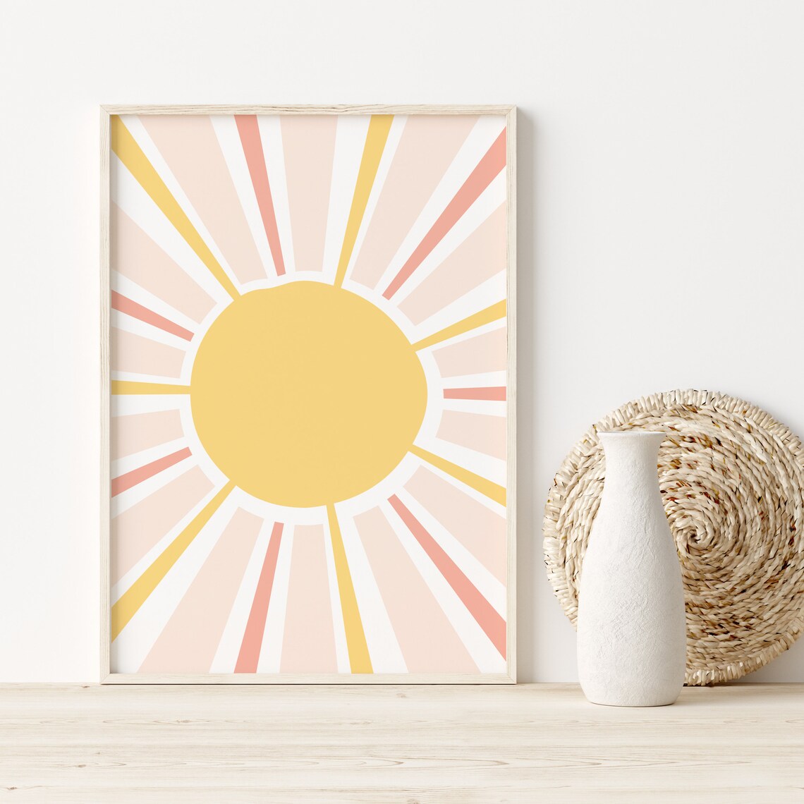 Modern Sun Art Print, Sunburst Printable, Abstract Sun Wall Art, Sun ...