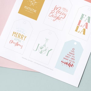 Printable Christmas Gift Tags // SET OF 9, Holiday Tags, Christmas ...