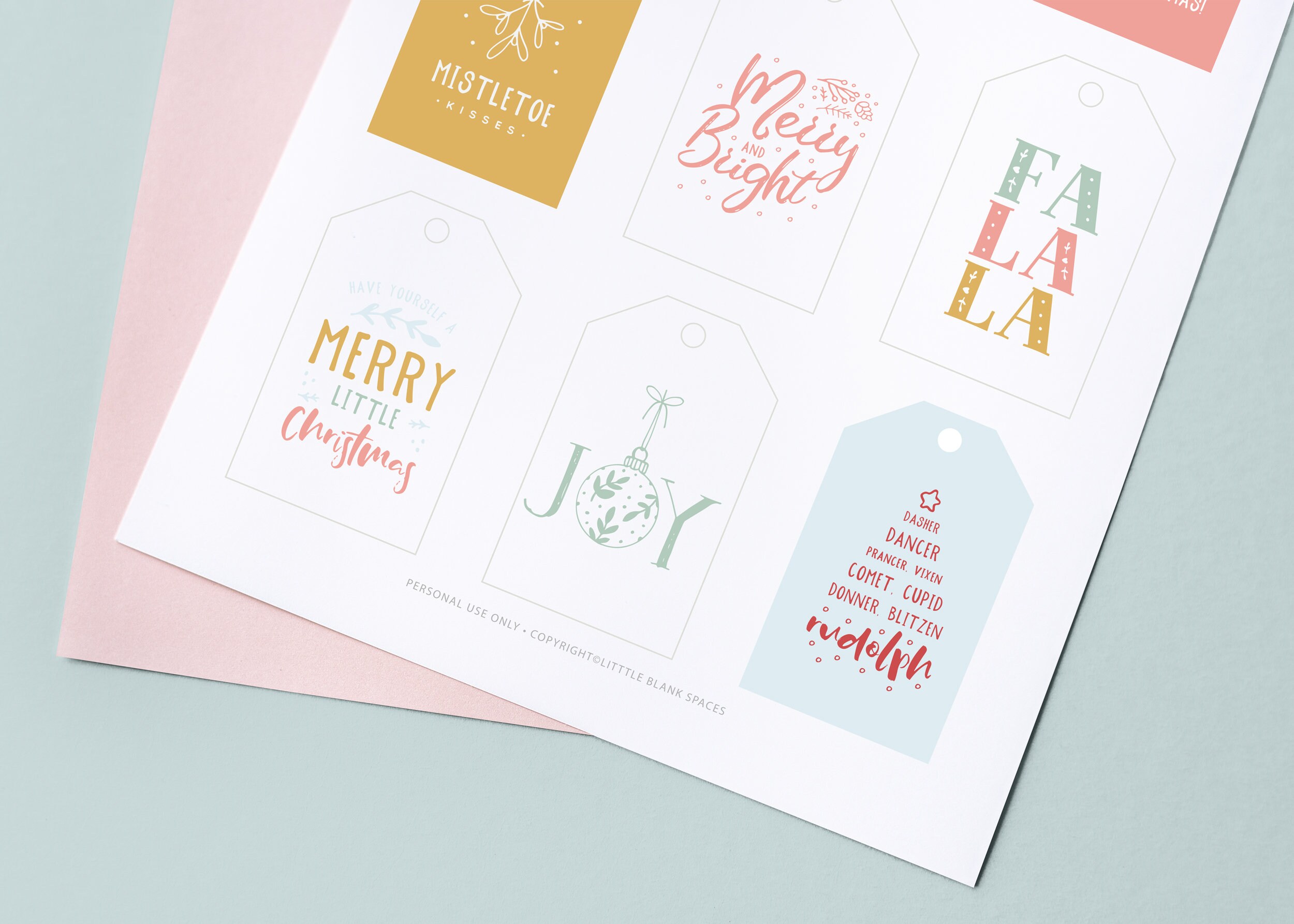 Printable Christmas Gift Tags SET OF 9 Holiday Tags - Etsy