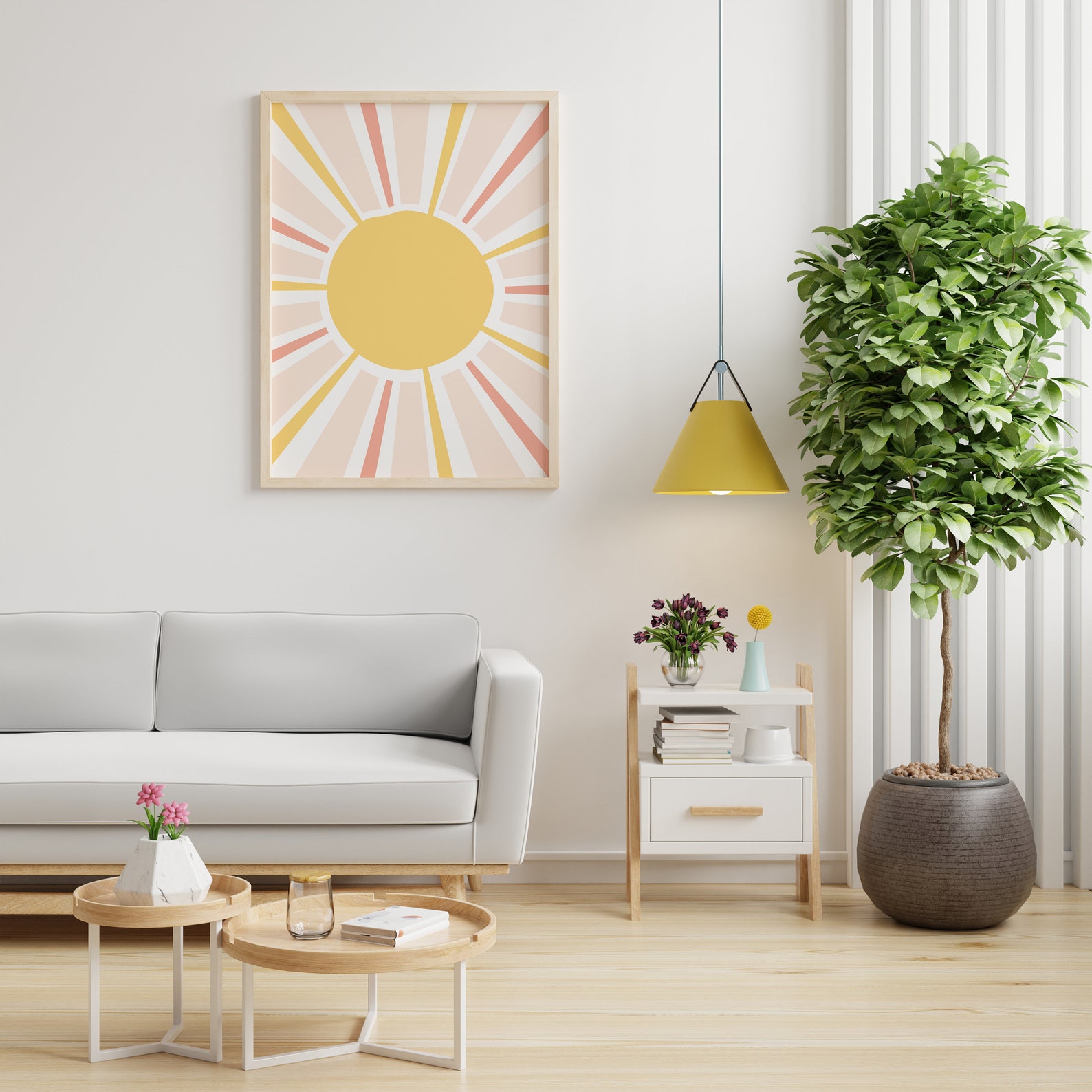 Modern Sun Art Print Sunburst Printable Abstract Sun Wall - Etsy