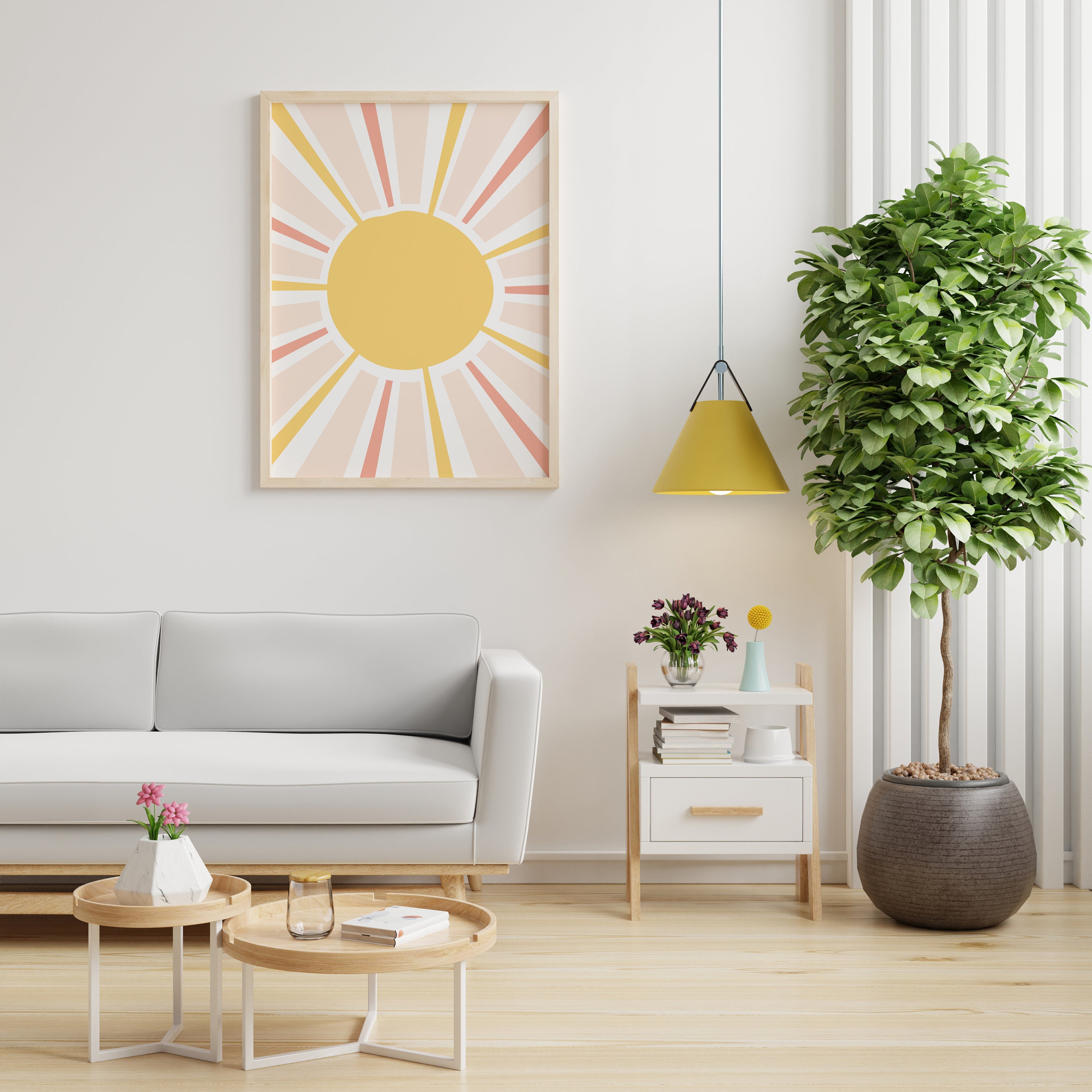 Modern Sun Art Print Sunburst Printable Abstract Sun Wall - Etsy