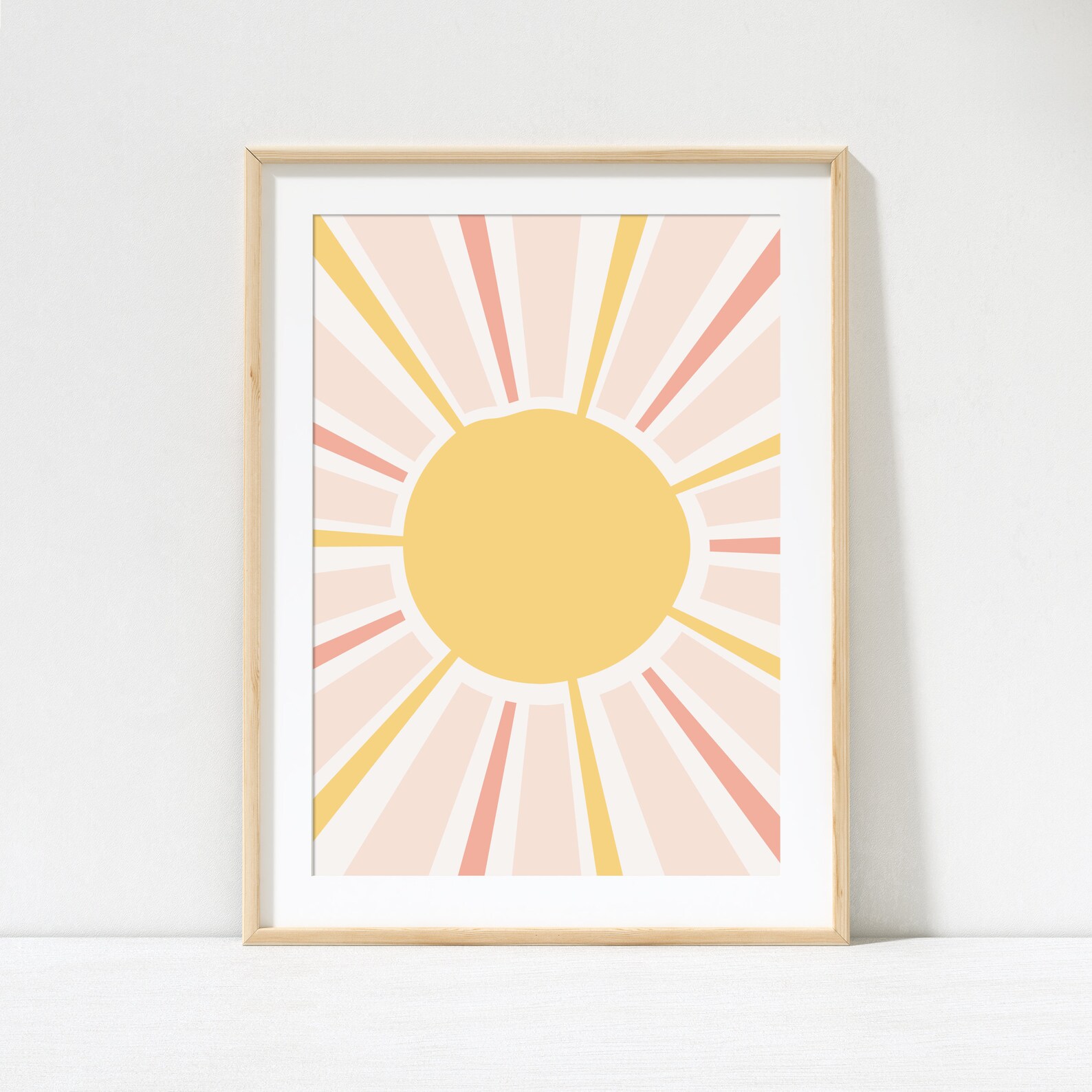 Modern Sun Art Print Sunburst Printable Abstract Sun Wall | Etsy