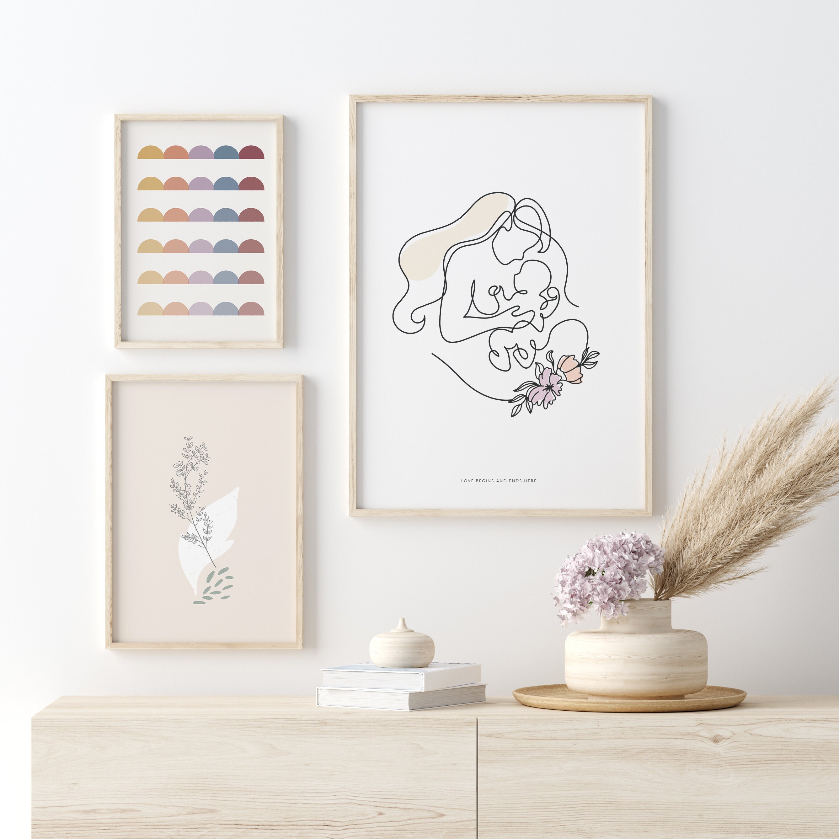 Mother and Baby Wall Art Motherhood Printable Art Minimal | Etsy