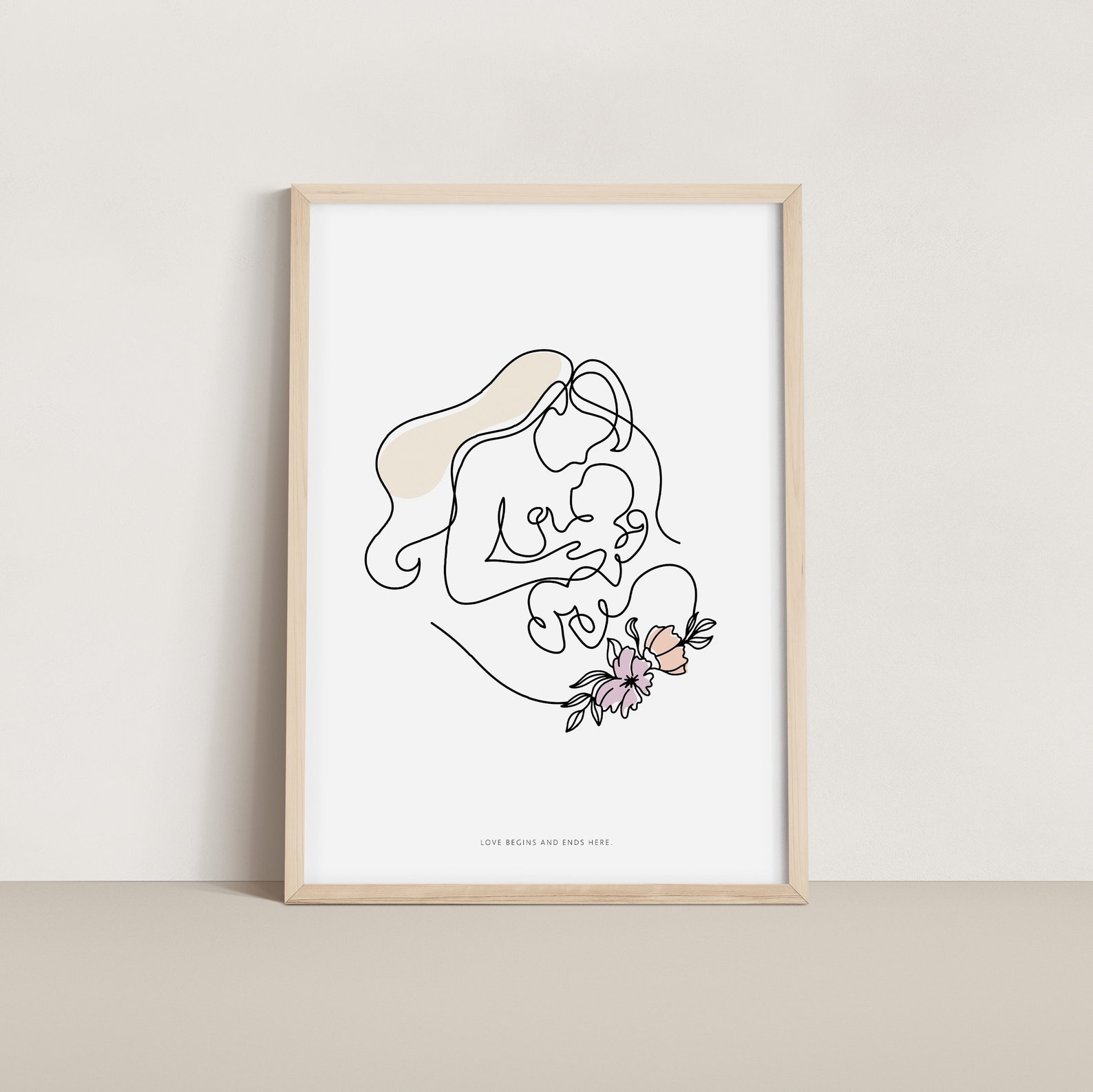 Mother and Baby Wall Art Motherhood Printable Art Minimal | Etsy
