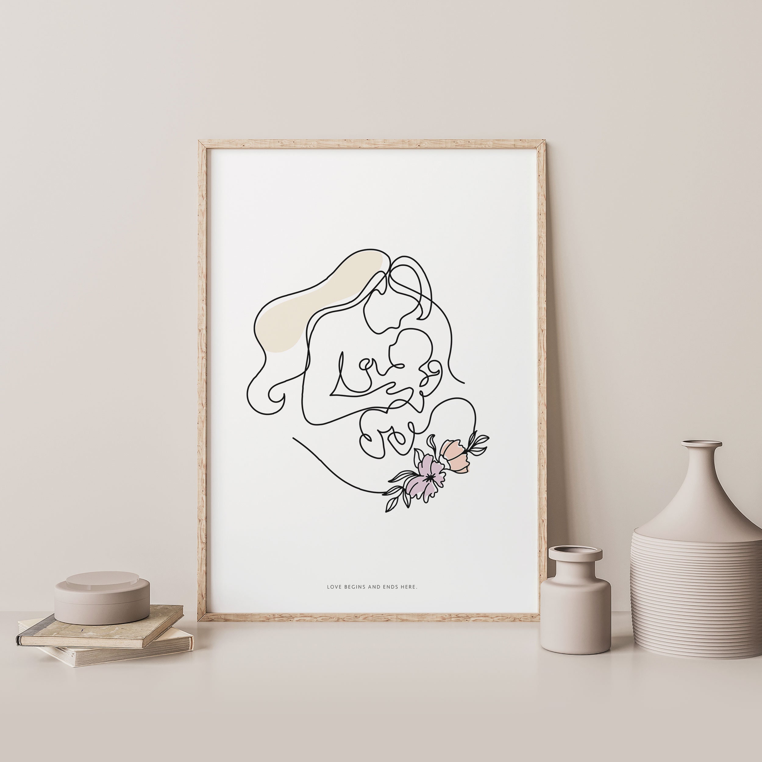 Mother and Baby Wall Art Motherhood Printable Art Minimal | Etsy