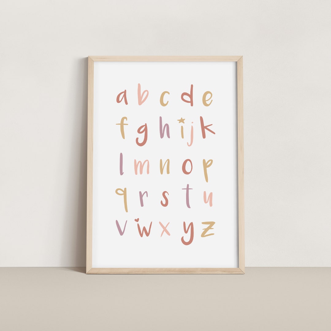 Pastel Alphabet Kids Room Decor - Printable Wall Art - Alphabet Wall ...