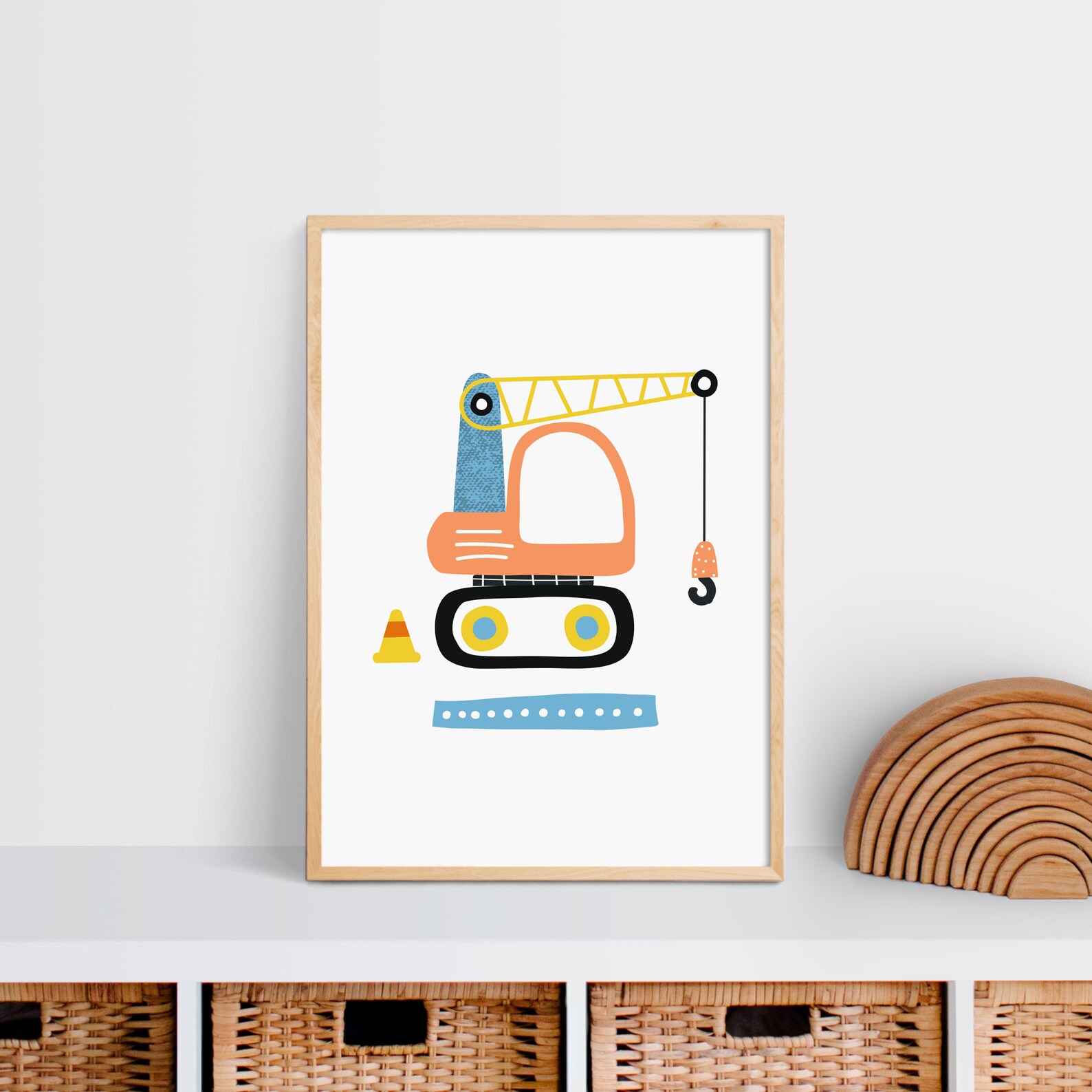 Construction Vehicles Print Set of 3 three PRINTABLE - Etsy