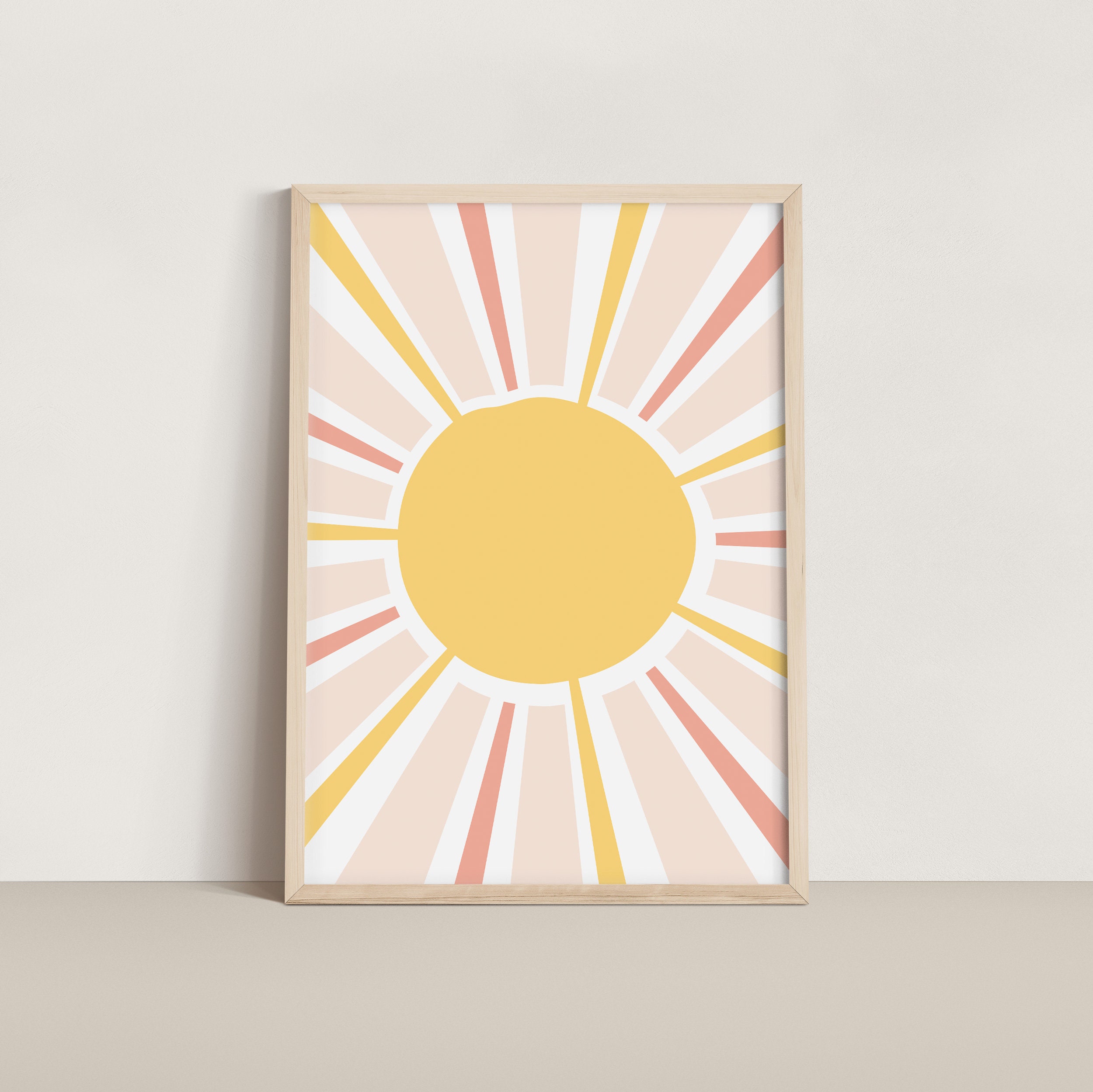 Modern Sun Art Print Sunburst Printable Abstract Sun Wall | Etsy