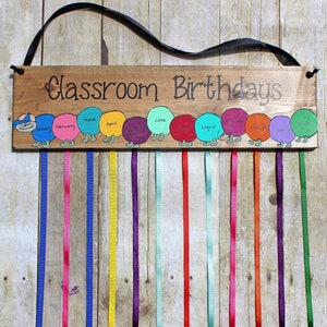 Classroom Birthday Calendar- Caterpillar Birthday Chart- Teacher Gift ...