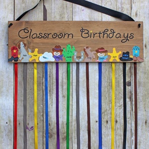 Birthday Calendar- Birthday Chart Western- Classroom Decor- Teacher ...