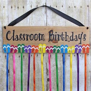 Birthday Calendar Birthday Chart Flipflops Classroom Decor | Etsy