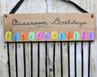 Classroom Birthday Calendar Birthday Chart Teacher Gift | Etsy